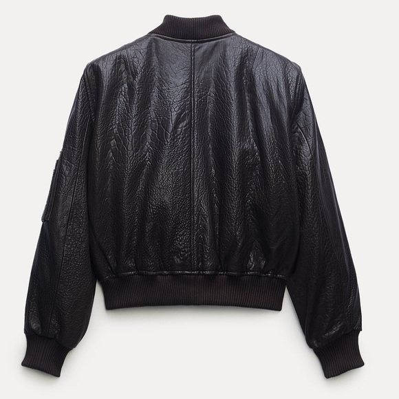 Zara | Jackets & Coats | Zara Woman Leather Collection Bomber Jacket ...